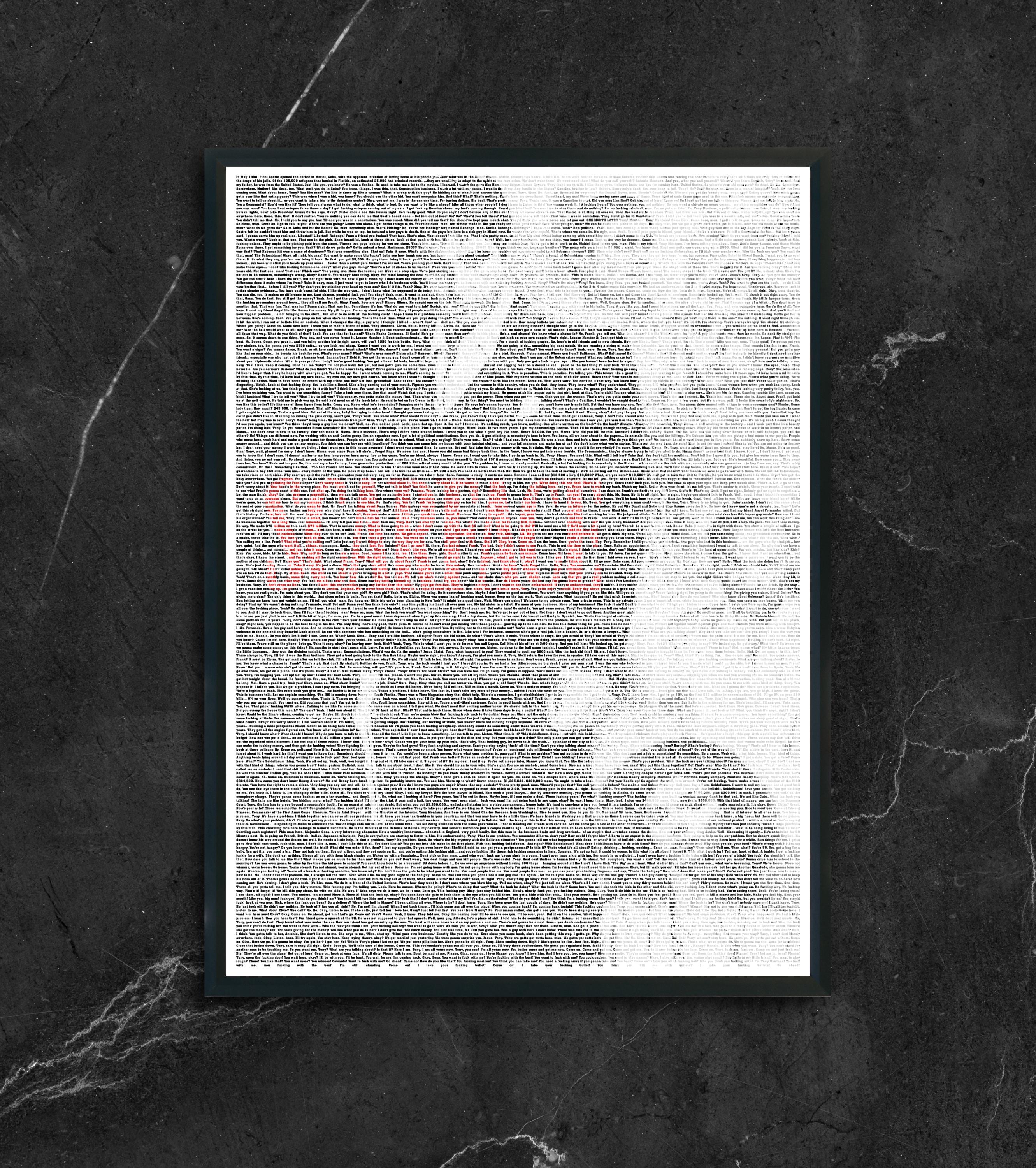 Scarface Movie Script Poster | Memorabilia Script Poster ...