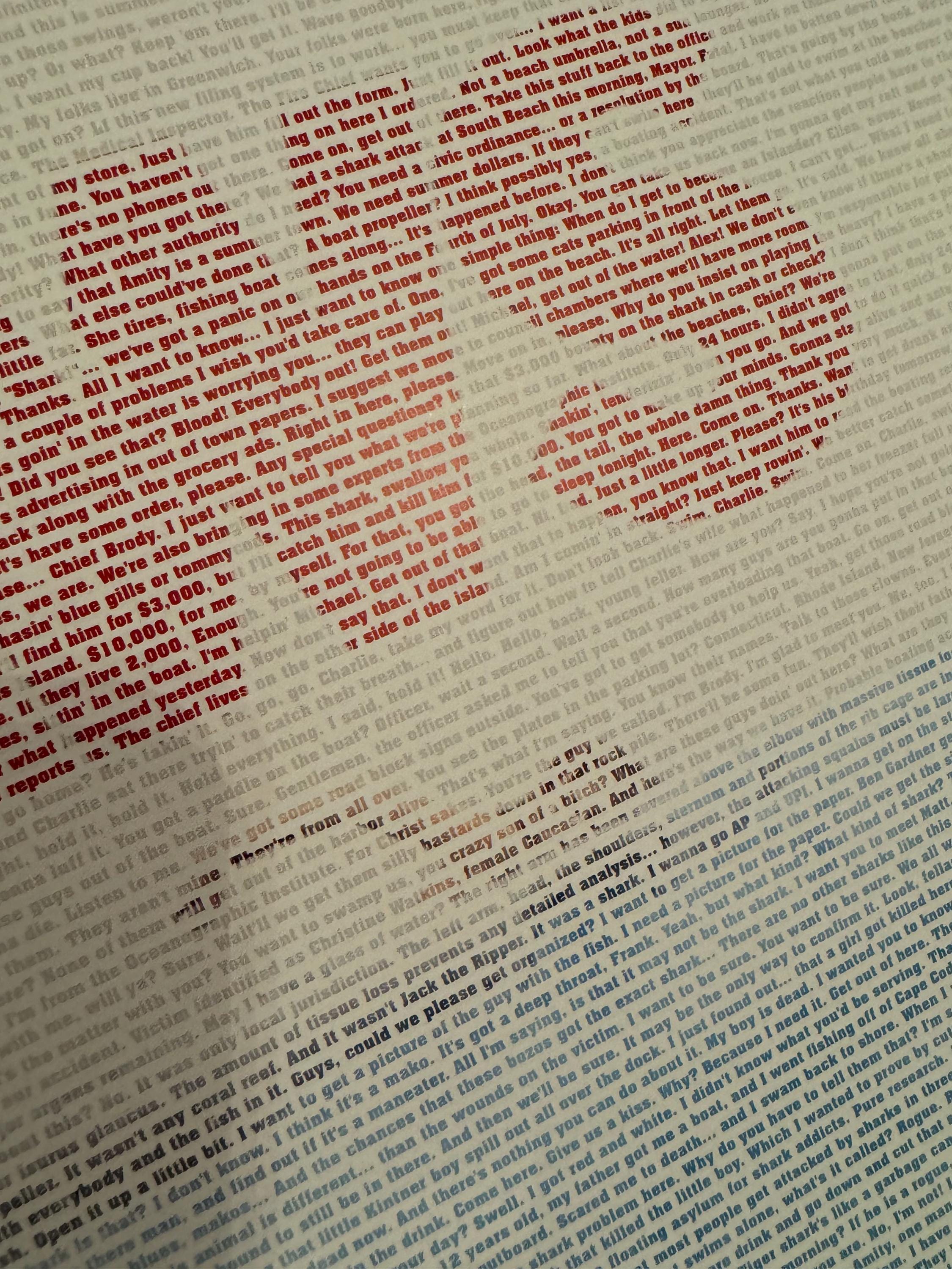 Jaws Movie Script Poster | Memorabilia Script Poster | Professionally ...