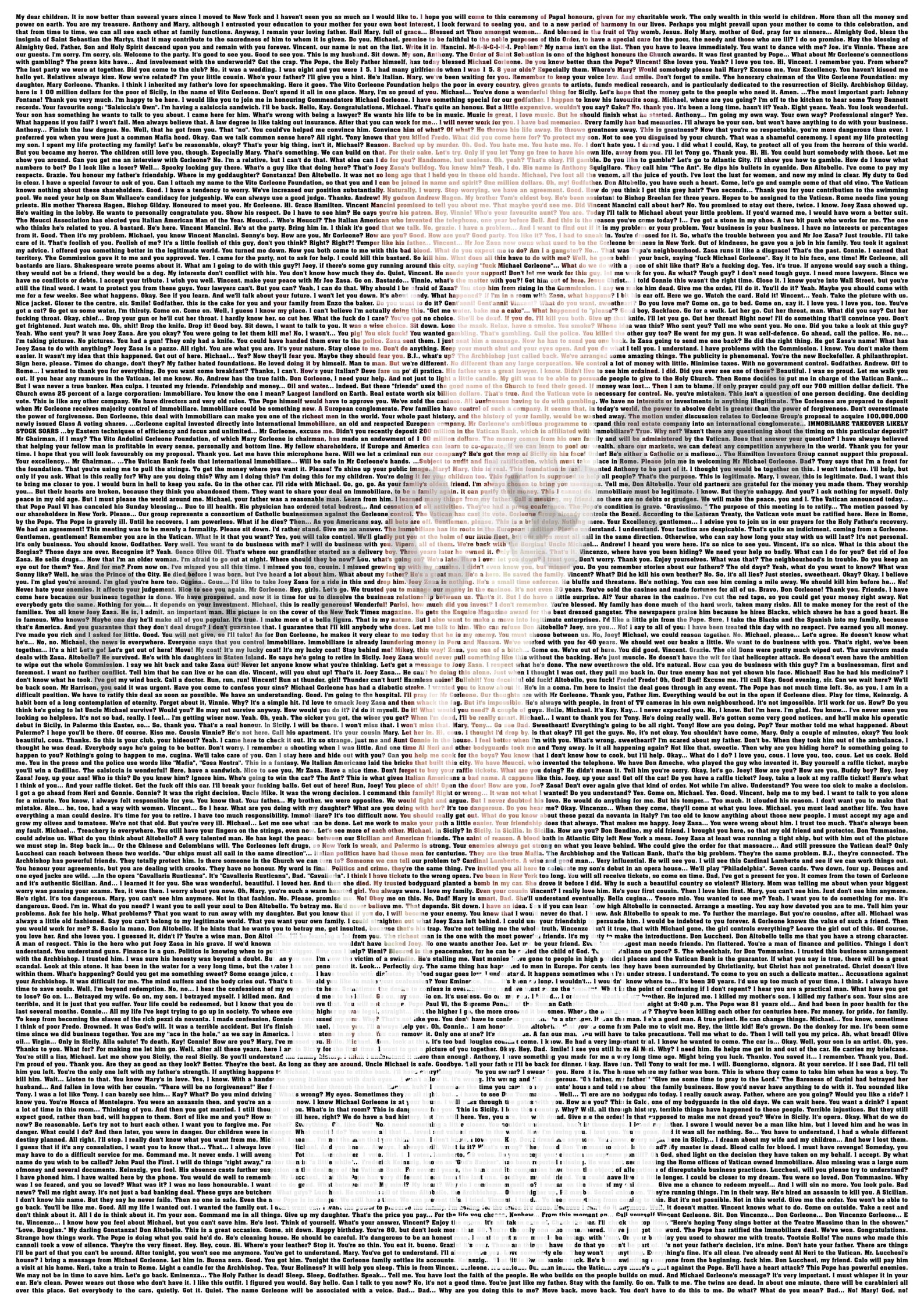 The Godfather Part 3 Movie Script Poster | Memorabilia Script Poster ...