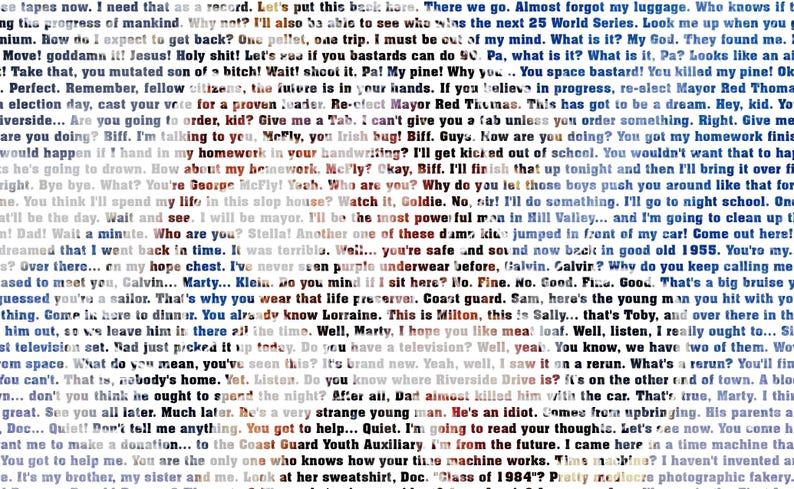 Back to the Future Movie Script Poster Memorabilia Script Poster ...