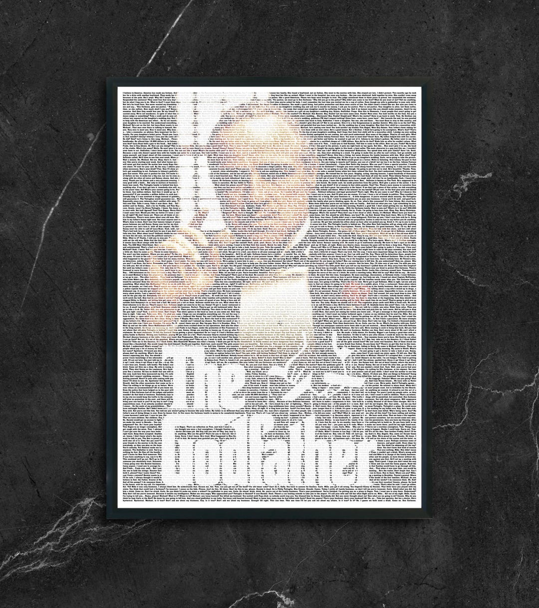 The Godfather Movie Script Poster Memorabilia Script Poster ...