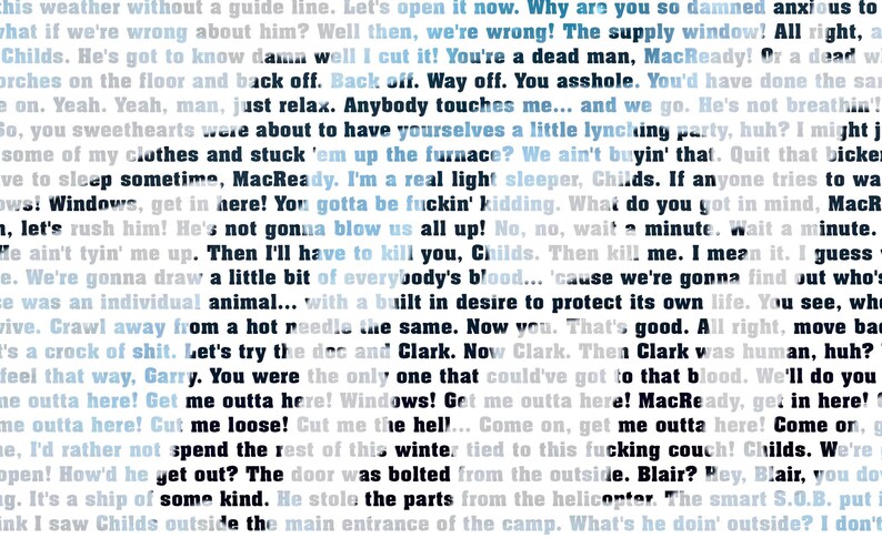 The Thing Movie Script Poster | Memorabilia Script Poster ...