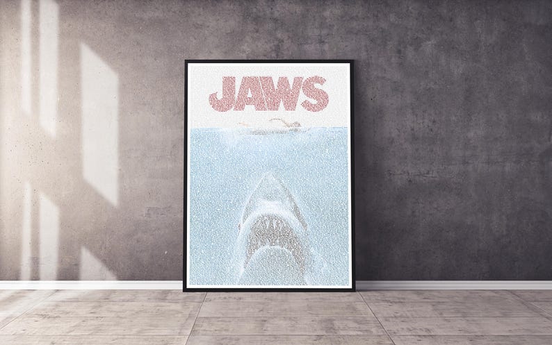 Jaws Movie Script Poster | Memorabilia Script Poster | Professionally ...