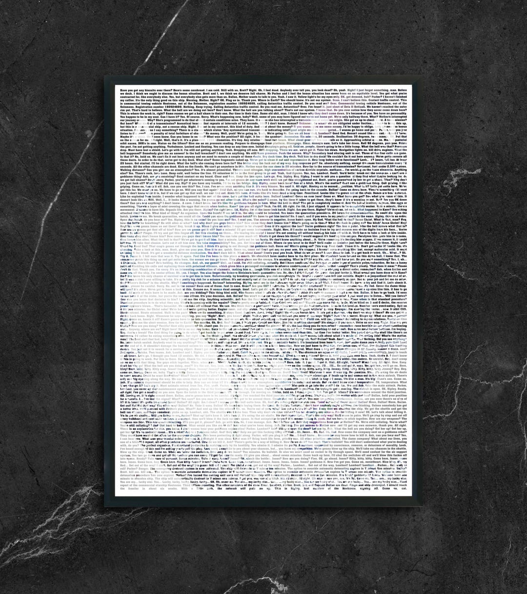 Alien Movie Script Poster Memorabilia Script Poster Professionally ...