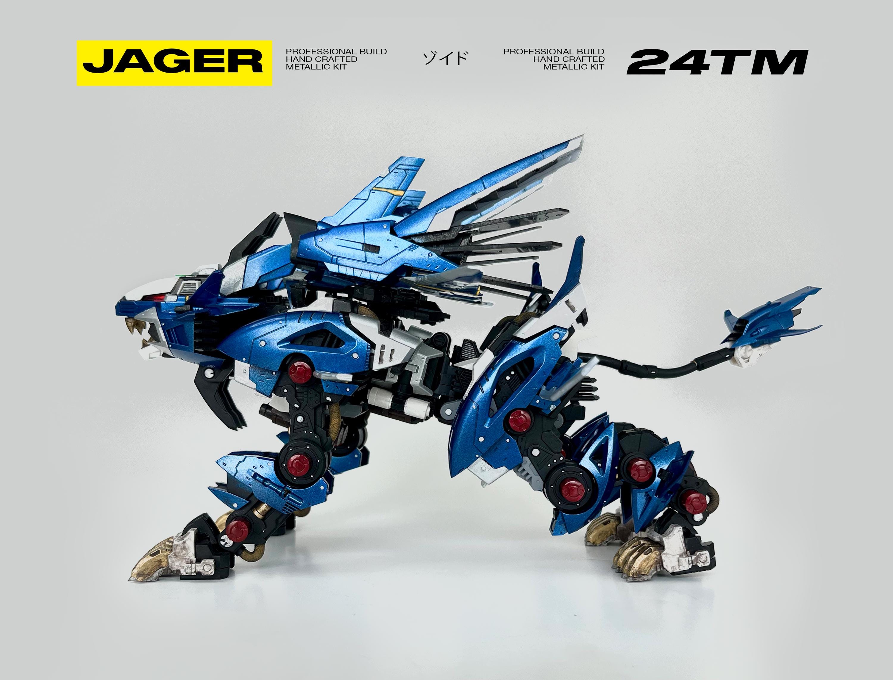 Zoids Liger Zero Jager, Custom Build, Metallic Blue Paint, Wooden Base ...