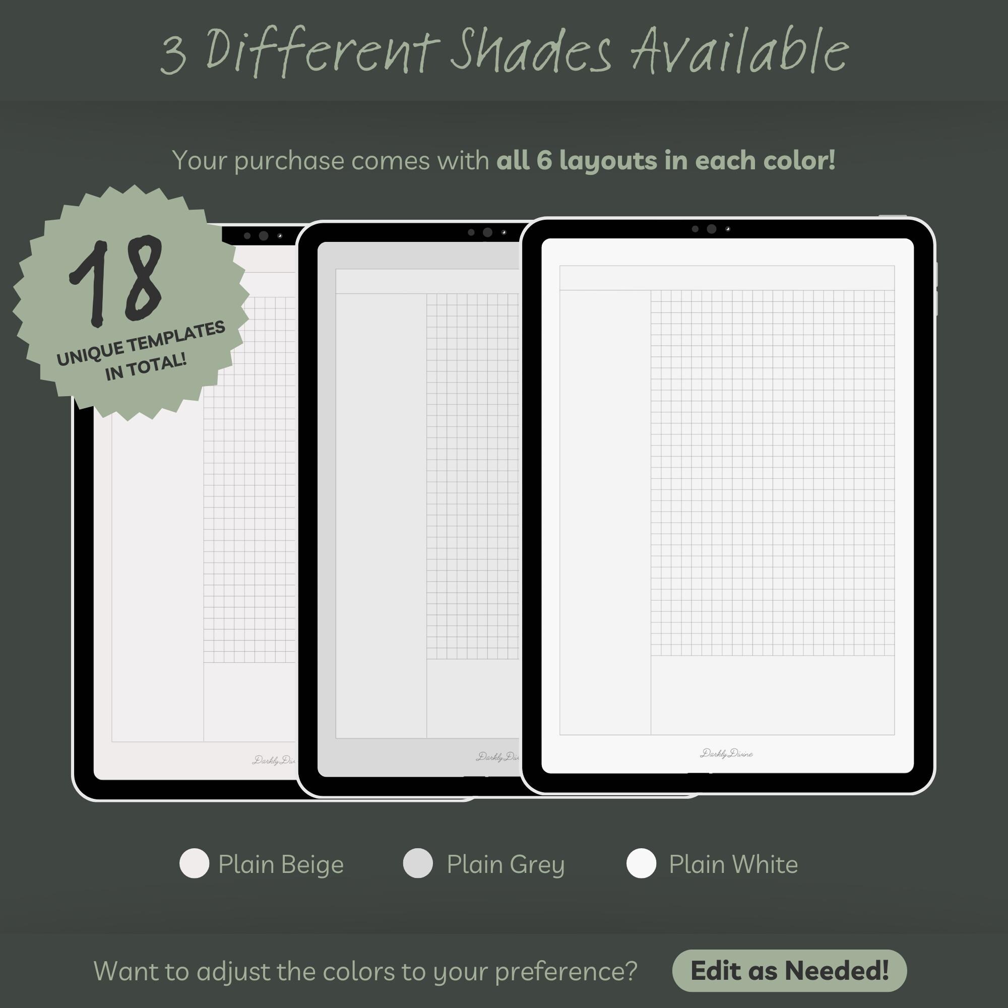 Plain Cornell Notes - Lined, Graph, Dots & Blank Versions - Editable ...