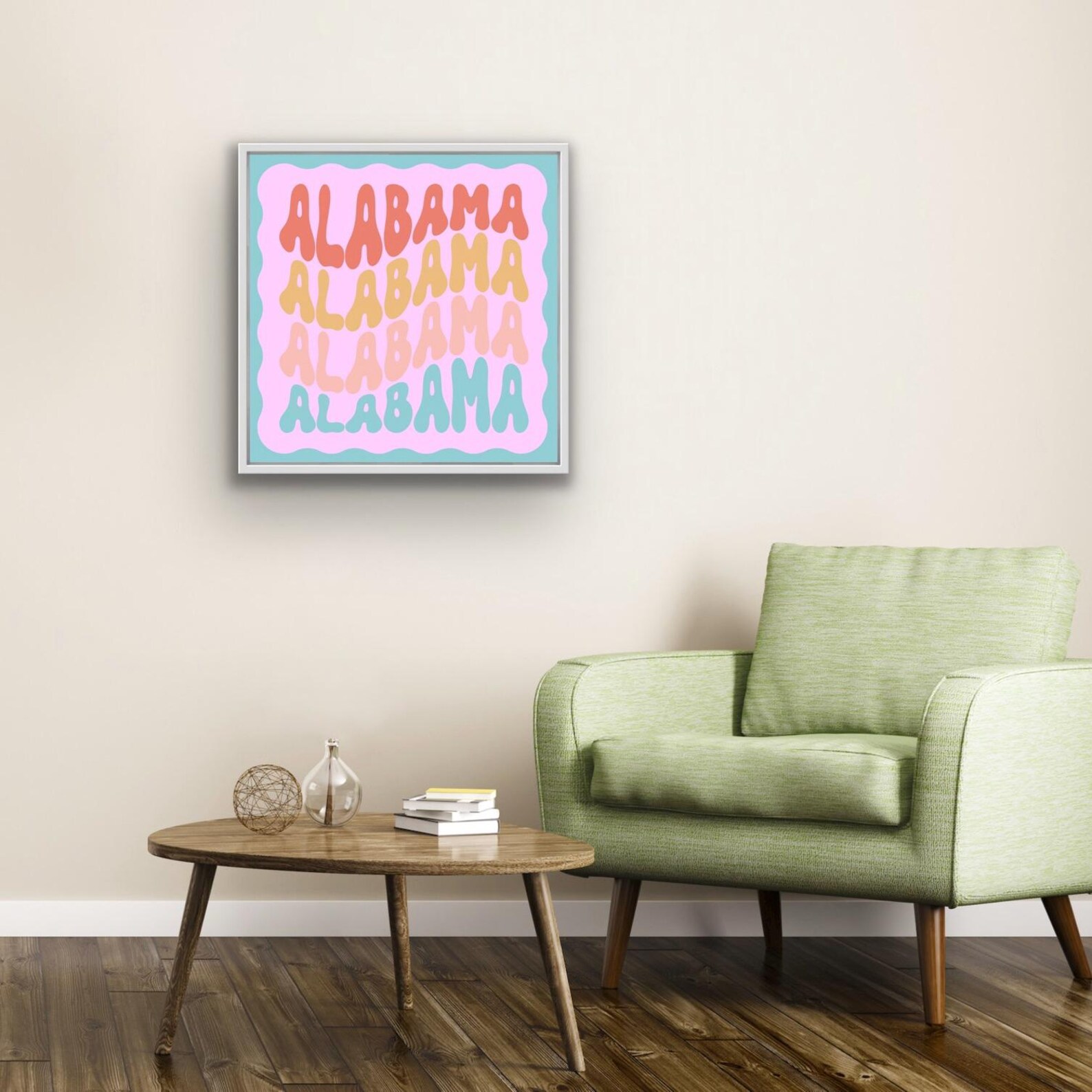 Digital Bama Wall Art, Roll Tide Prints, Alabama Preppy Prints, Retro Alabama Wall Art, Crimson ...
