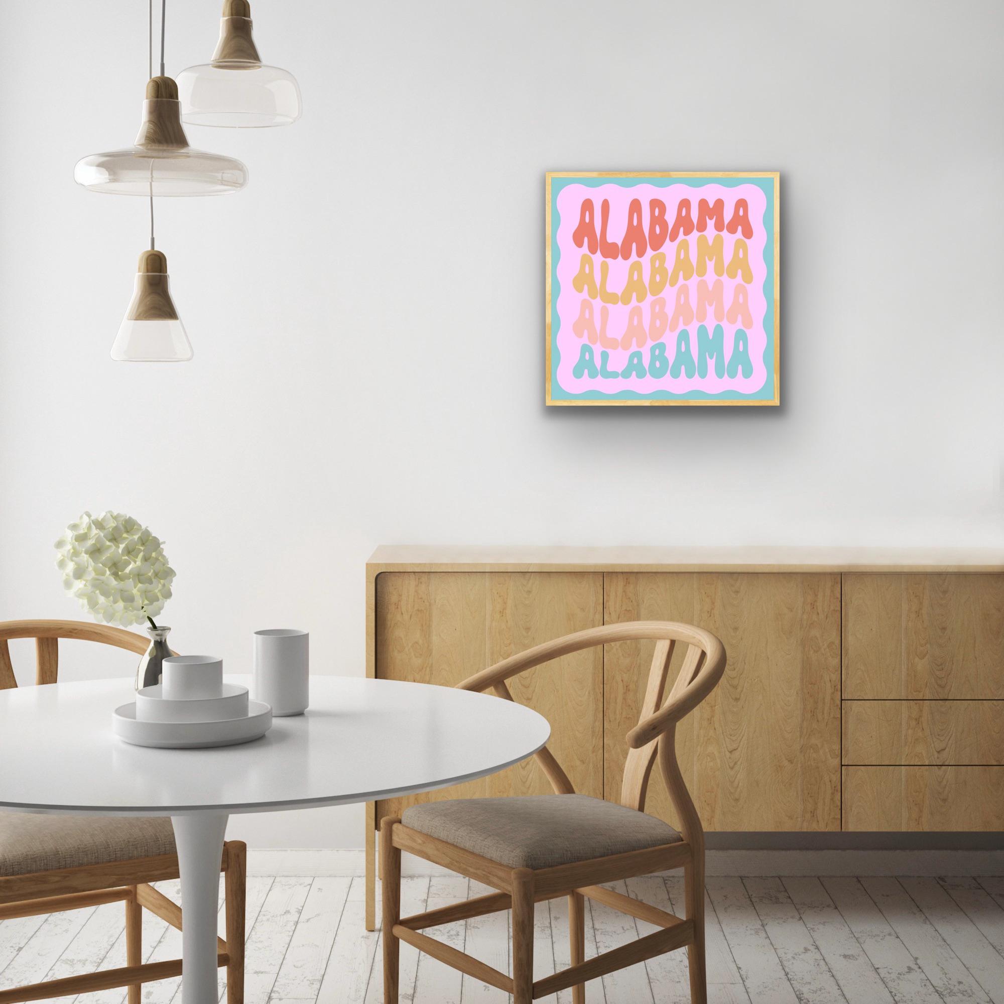 Digital Bama Wall Art, Roll Tide Prints, Alabama Preppy Prints, Retro Alabama Wall Art, Crimson ...