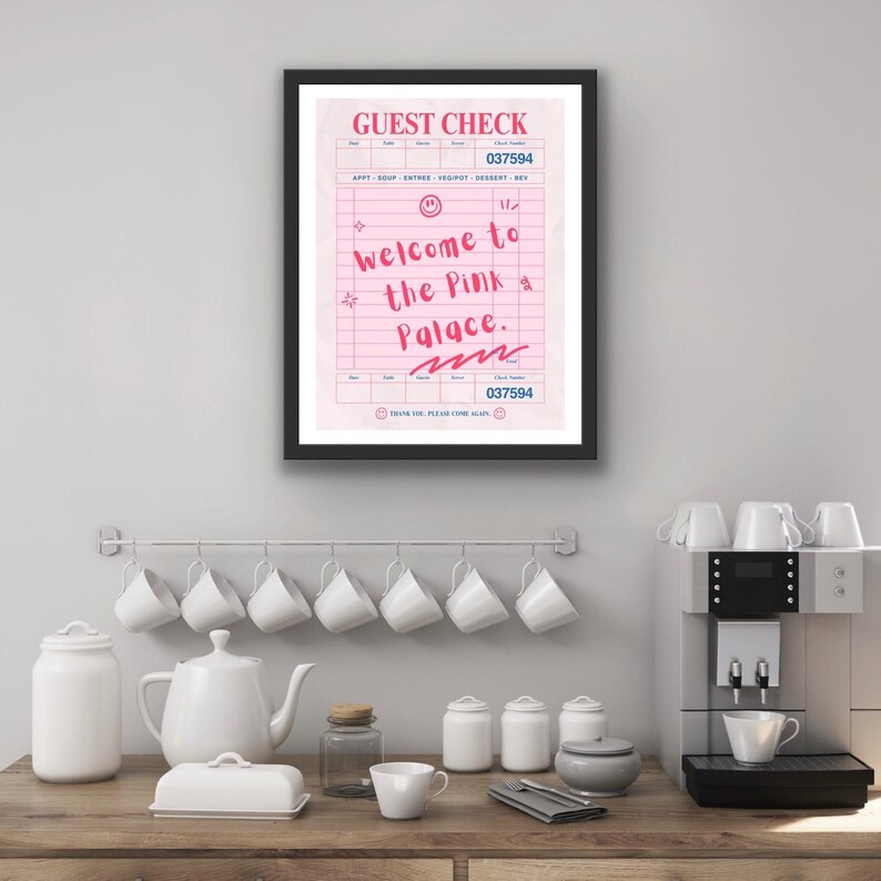 Welcome to the Pink Palace PNG, Pink Guest Check, Guest Check Wall ...