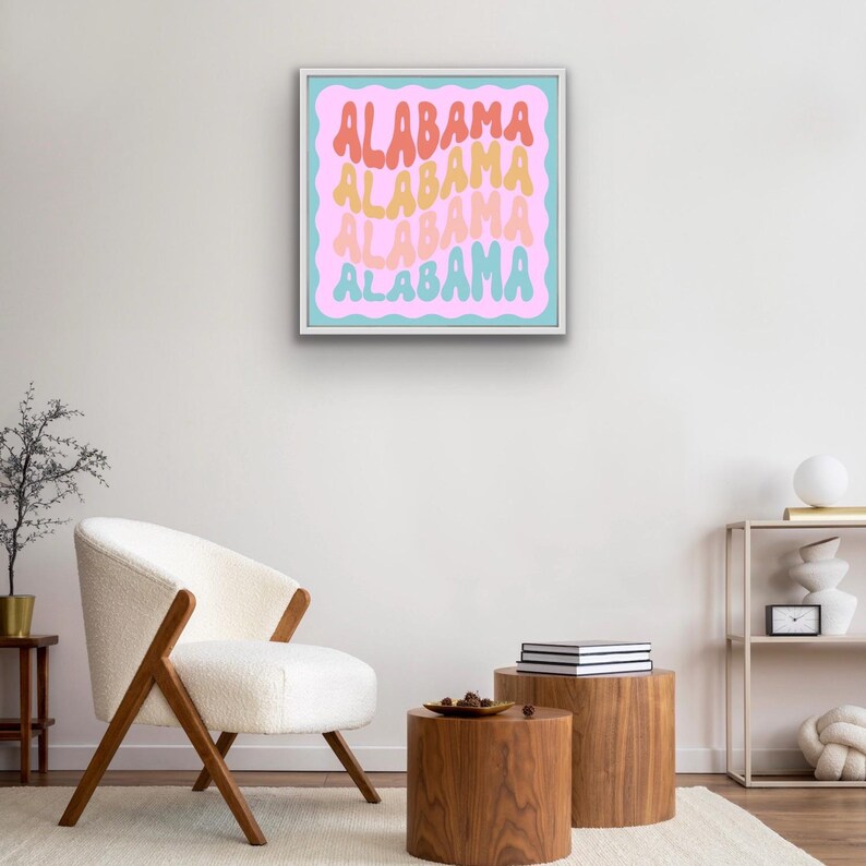 Retro Alabama Wall Art: Preppy Dorm Decor (digital Download) - Etsy