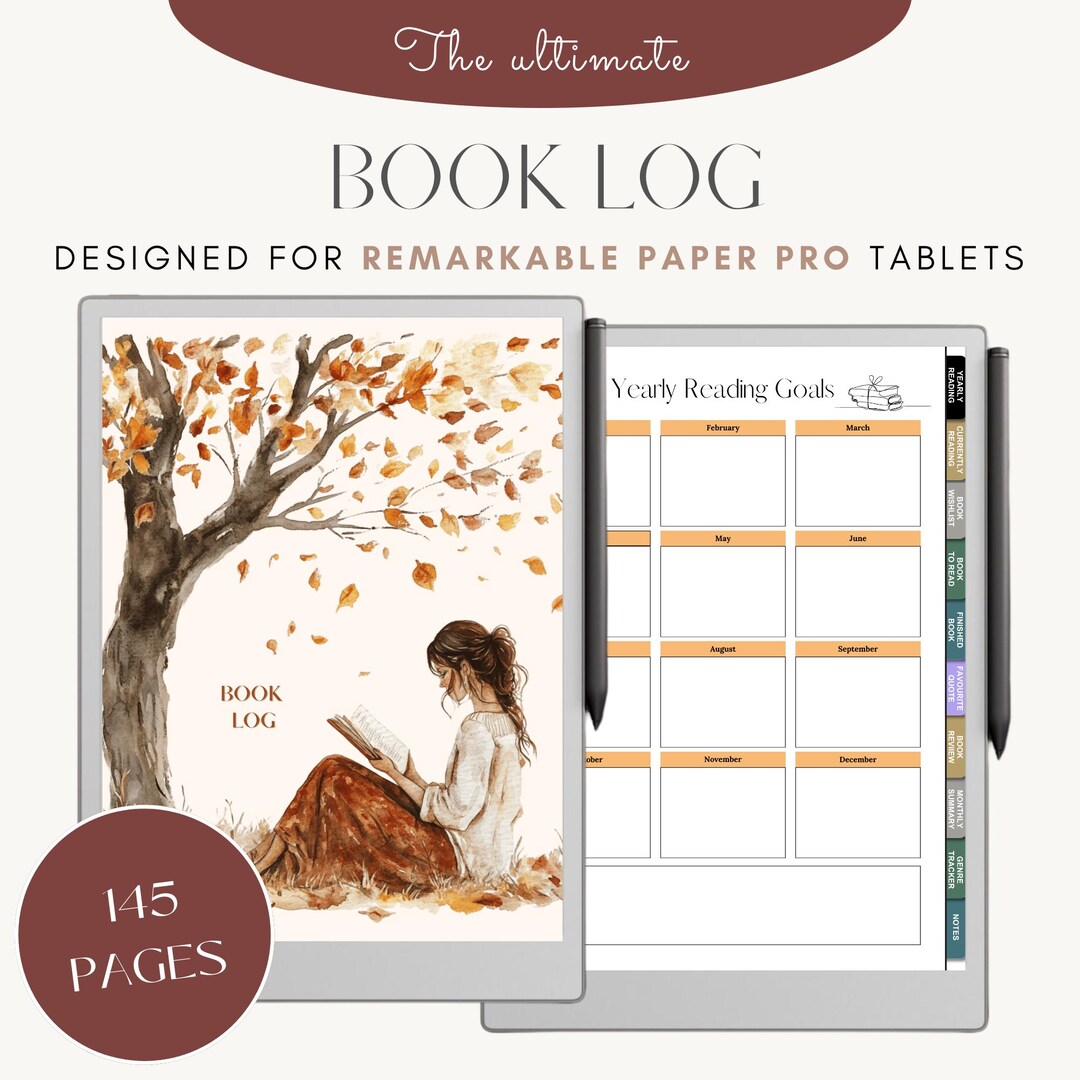 Book Log for E-ink Tablet Suitable for Remarkable Paper Pro Tablets ...