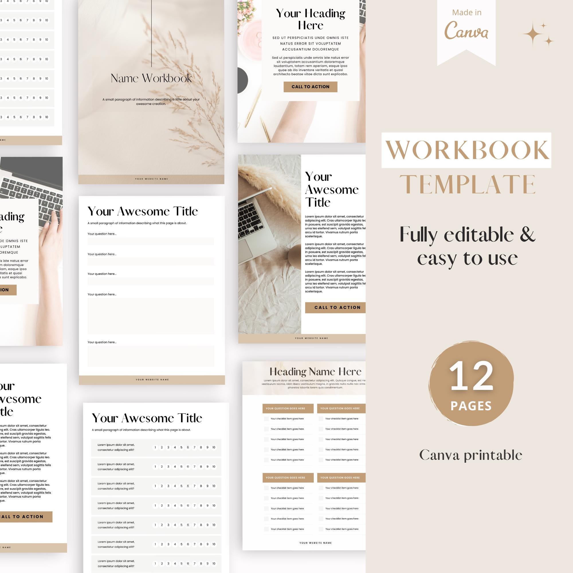 Canva Workbook Template | Coaching Workbook Kit | Canva Journal ...