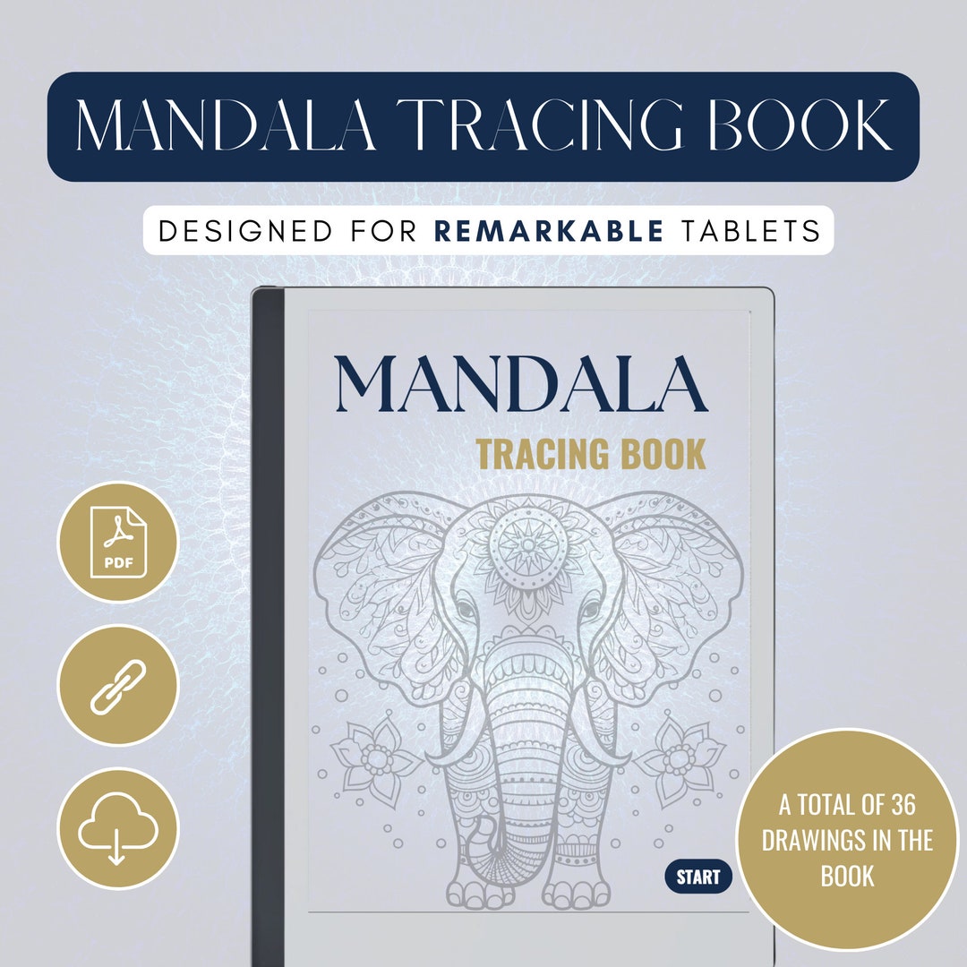 Mandala Tracing Book for E-ink Tablet | Suitable for Remarkable Tablets ...