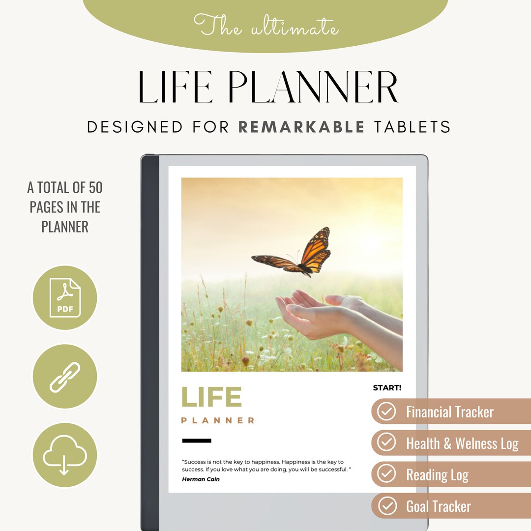 Life Planner for E-ink Tablet | Suitable for Remarkable Tablets ...