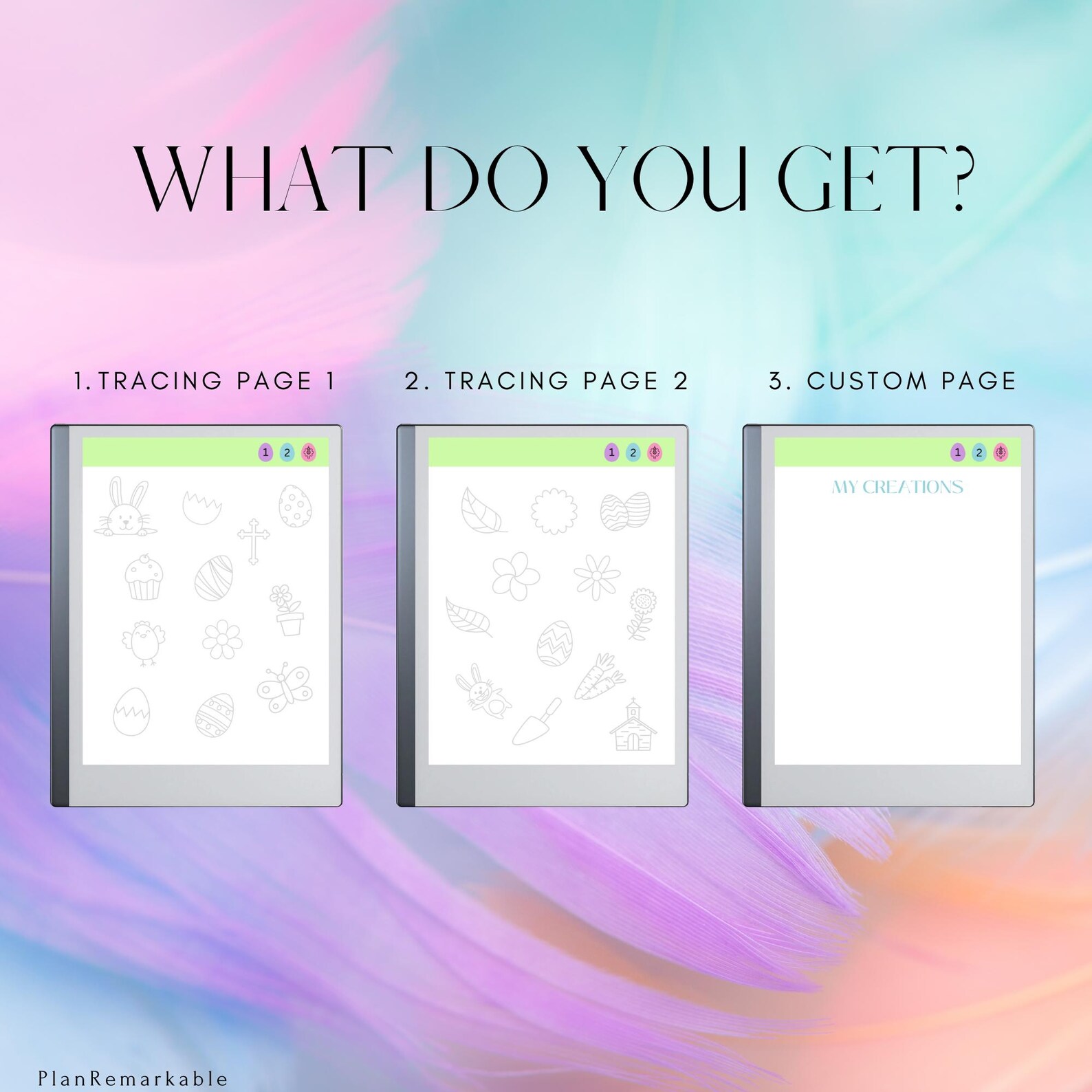 Tracing Stickers for E-ink Tablet - Suitable for Remarkable 1, 2 and ...