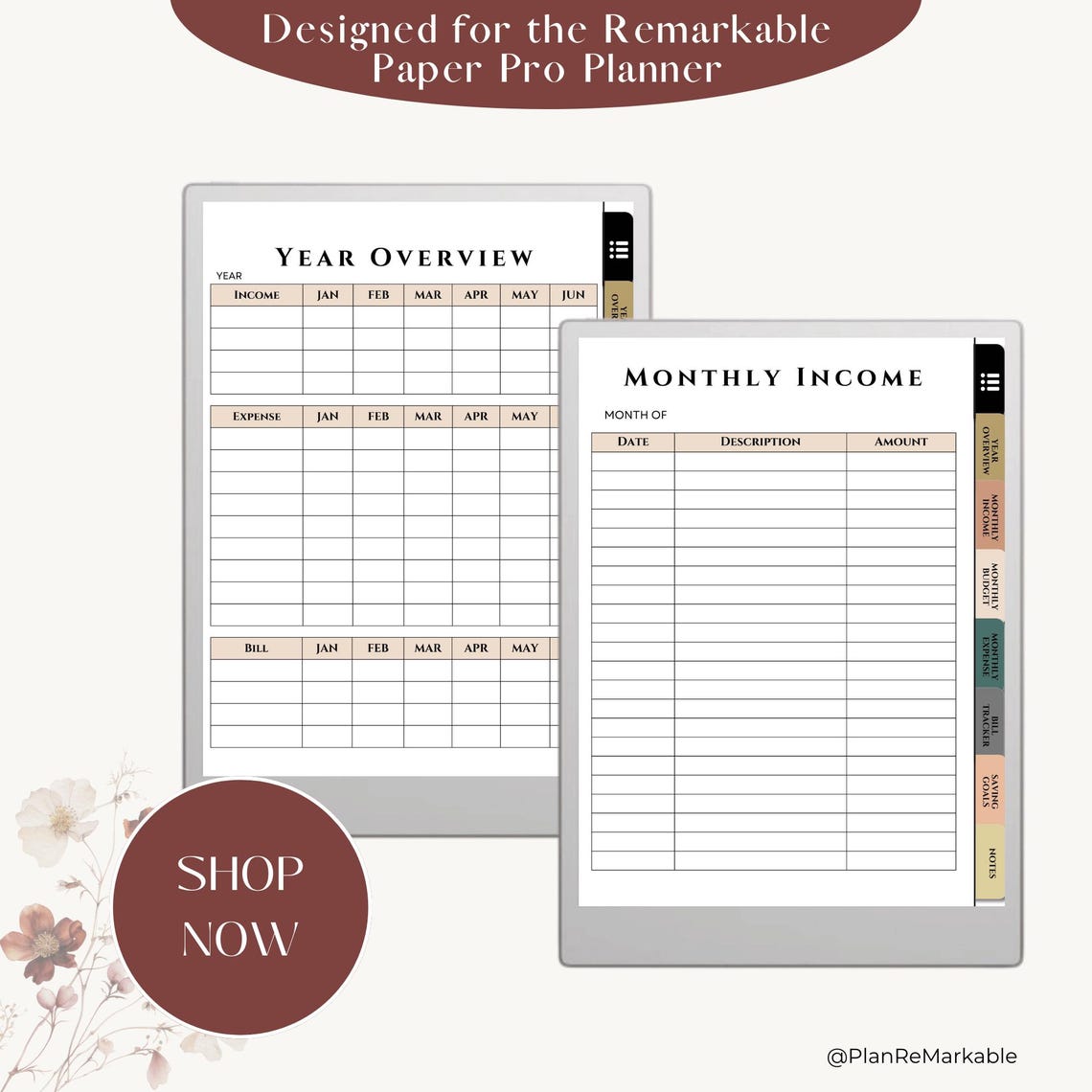 Digital Expense Tracker for E-ink Tablet | Suitable for Remarkable ...