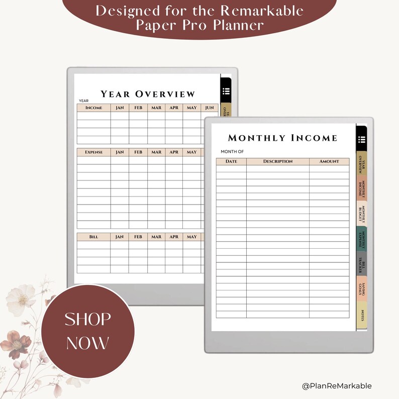 Digital Expense Tracker for E-ink Tablet | Suitable for Remarkable ...