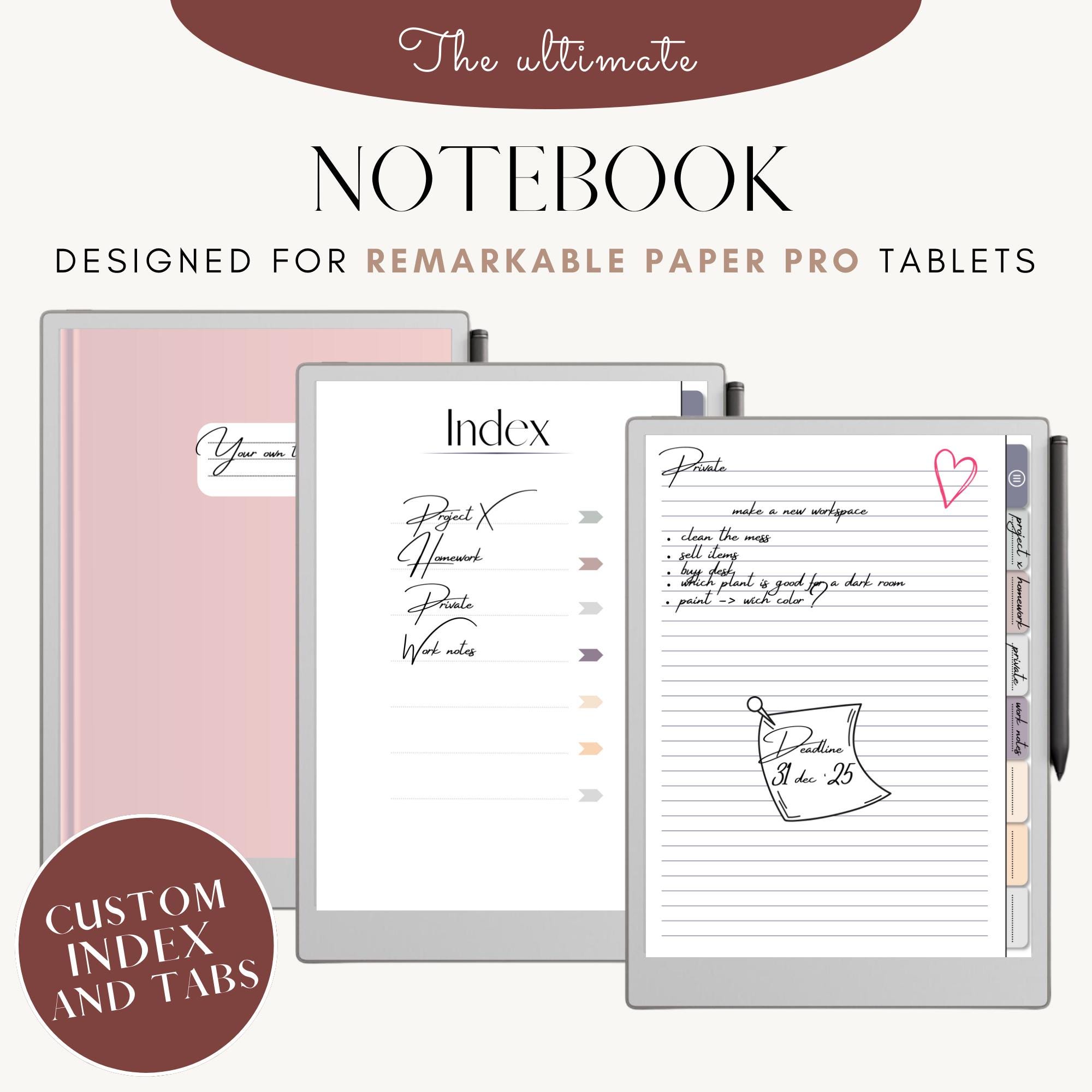 Minimalist Notebook for E-ink Tablet | Suitable for Remarkable Paper ...