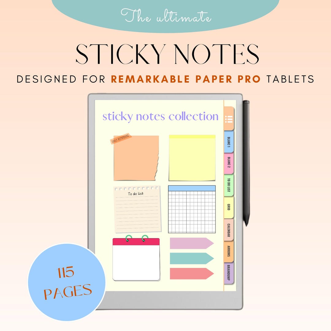 Sticky Notes for E-ink Tablet | Suitable for Remarkable Paper Pro ...