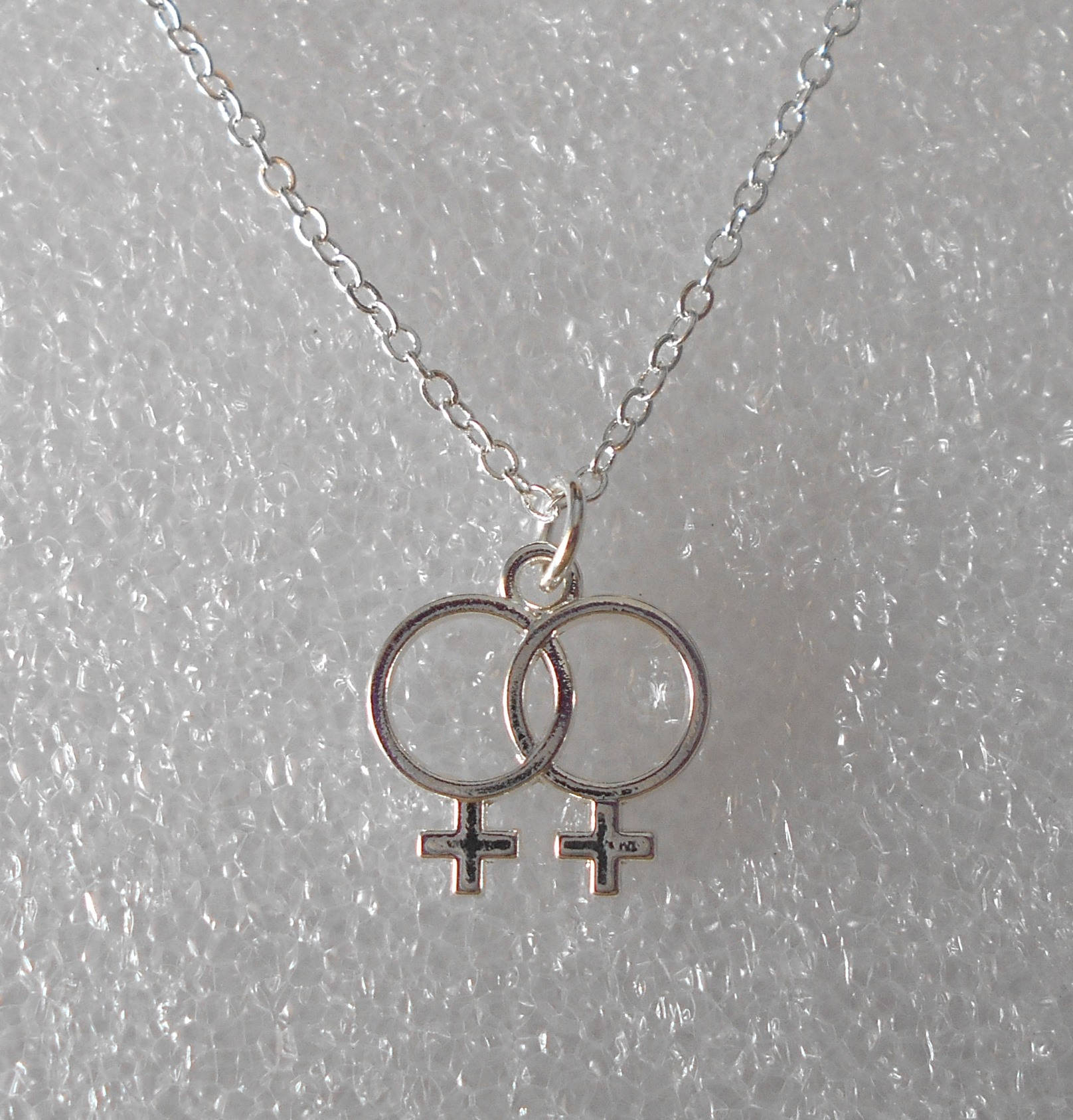 Silvertone Double Venus Symbol Necklace And/or Earrings - Lesbian Woman ...