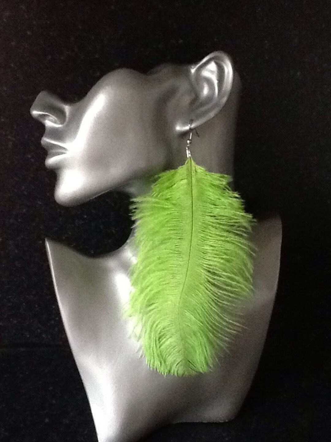Vibrant Ostrich Feather Earrings: Long Clip-on or Pierced - Etsy