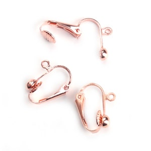Rose Gold Clip-on Earring Findings - 2, 5 or 10 Pairs - Etsy