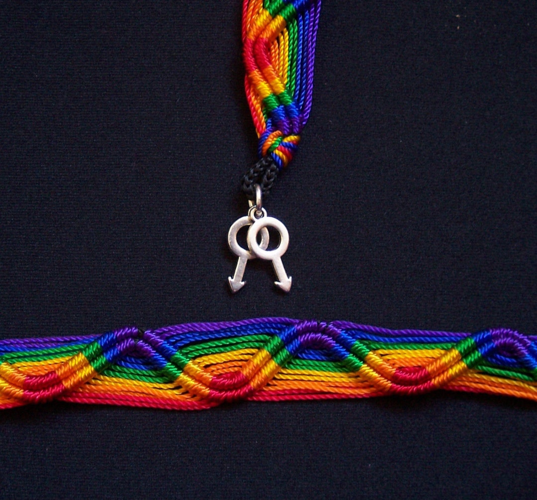Gay Pride Male Symbol Rainbow Friendship Bracelet Mars Men - Etsy