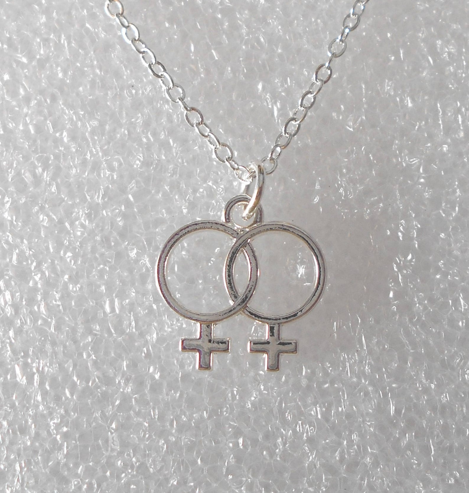 Silvertone Double Venus Symbol Necklace And/or Earrings - Lesbian Woman ...
