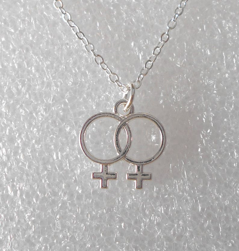 Silvertone Double Venus Symbol Necklace And/or Earrings - Lesbian Woman ...