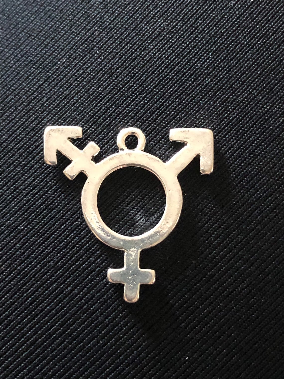 Silvertone Transgender Symbol Necklace LGBTQ Non Binary Queer - Etsy