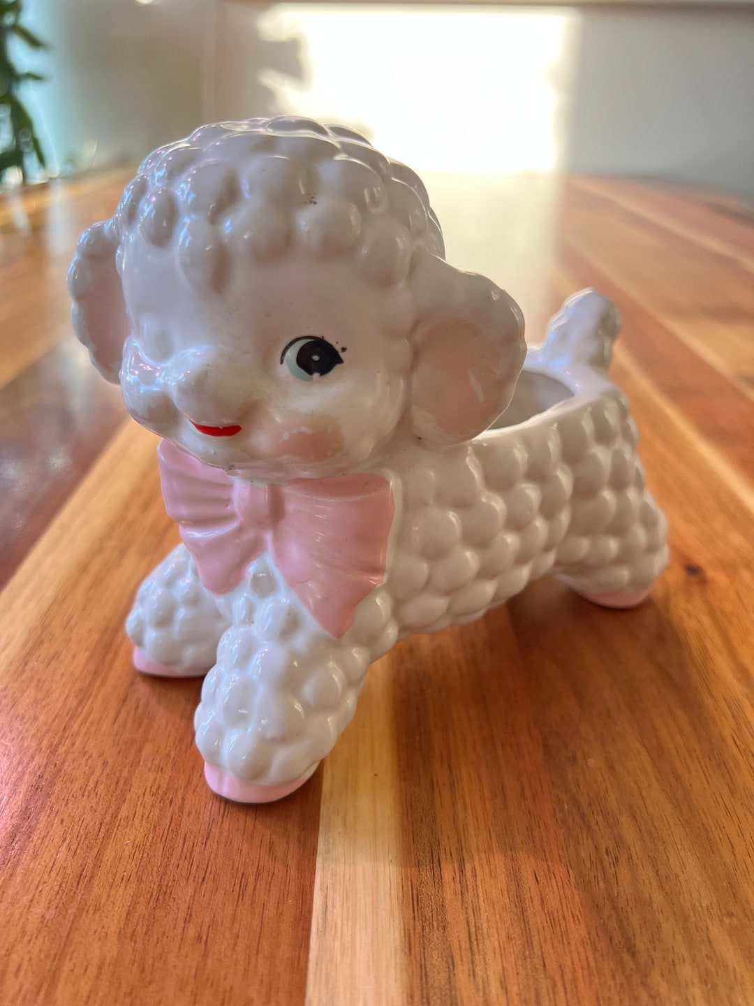 Vintage Ceramic Lamb Planter: 50s Kitsch Nursery Decor - Etsy