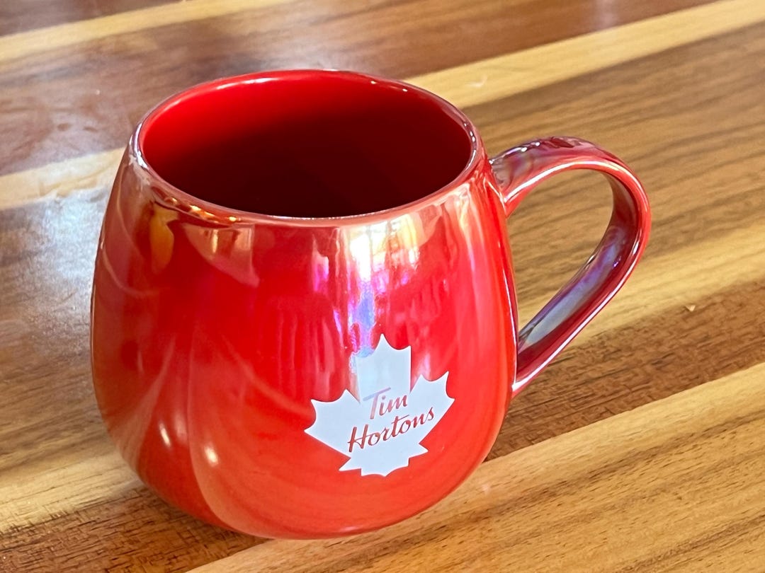 Tim Hortons Red Iridescent Maple Leaf Coffee Mug - 2020 Canada Cup - Etsy