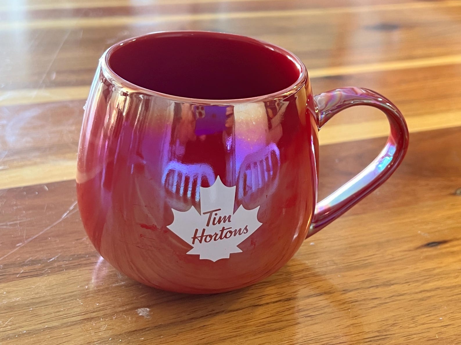 Tim Hortons Red Iridescent 2020 Canada Maple Leaf Coffee Cup Mug Tea ...