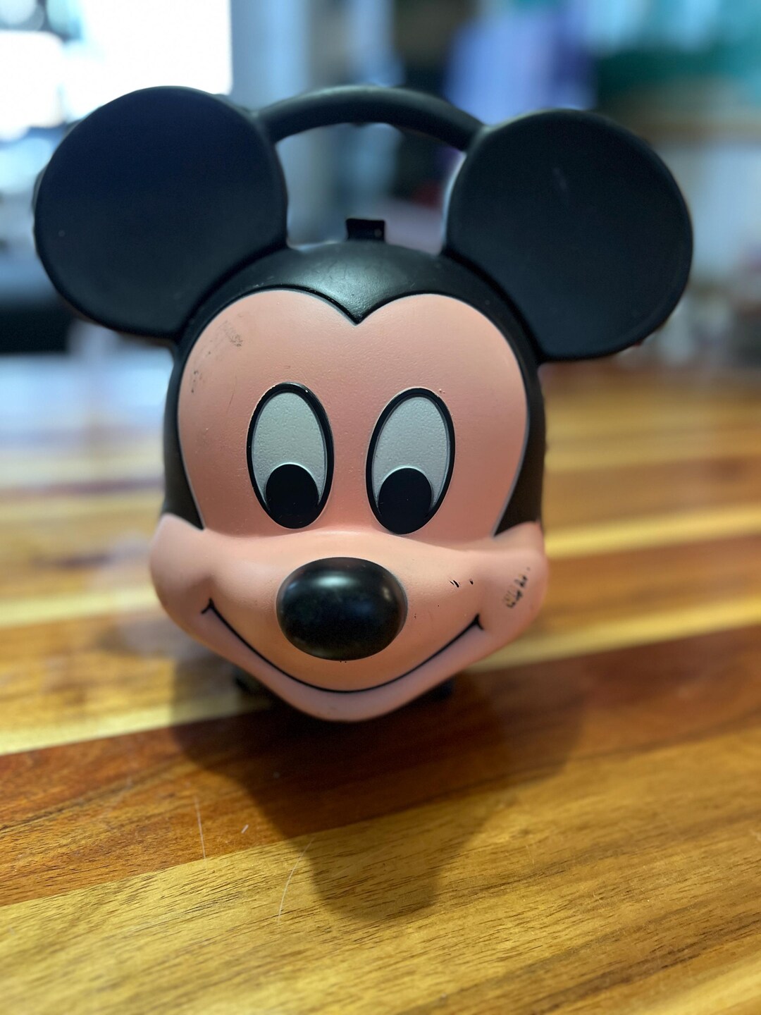 Vintage Aladdin Mickey Mouse Lunchbox Head 1980's With Thermos Used ...