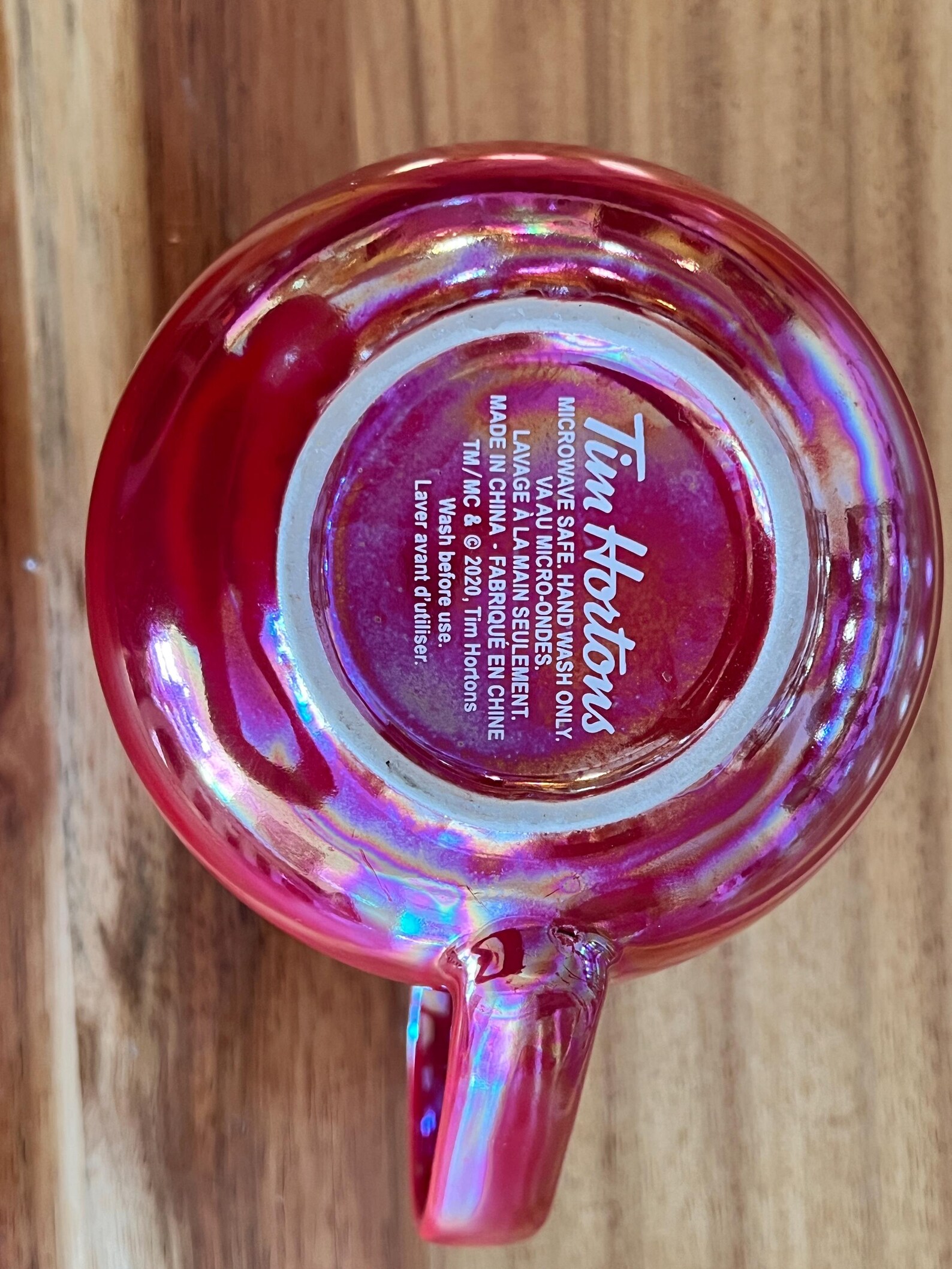 Tim Hortons Red Iridescent Maple Leaf Coffee Mug - 2020 Canada Cup - Etsy