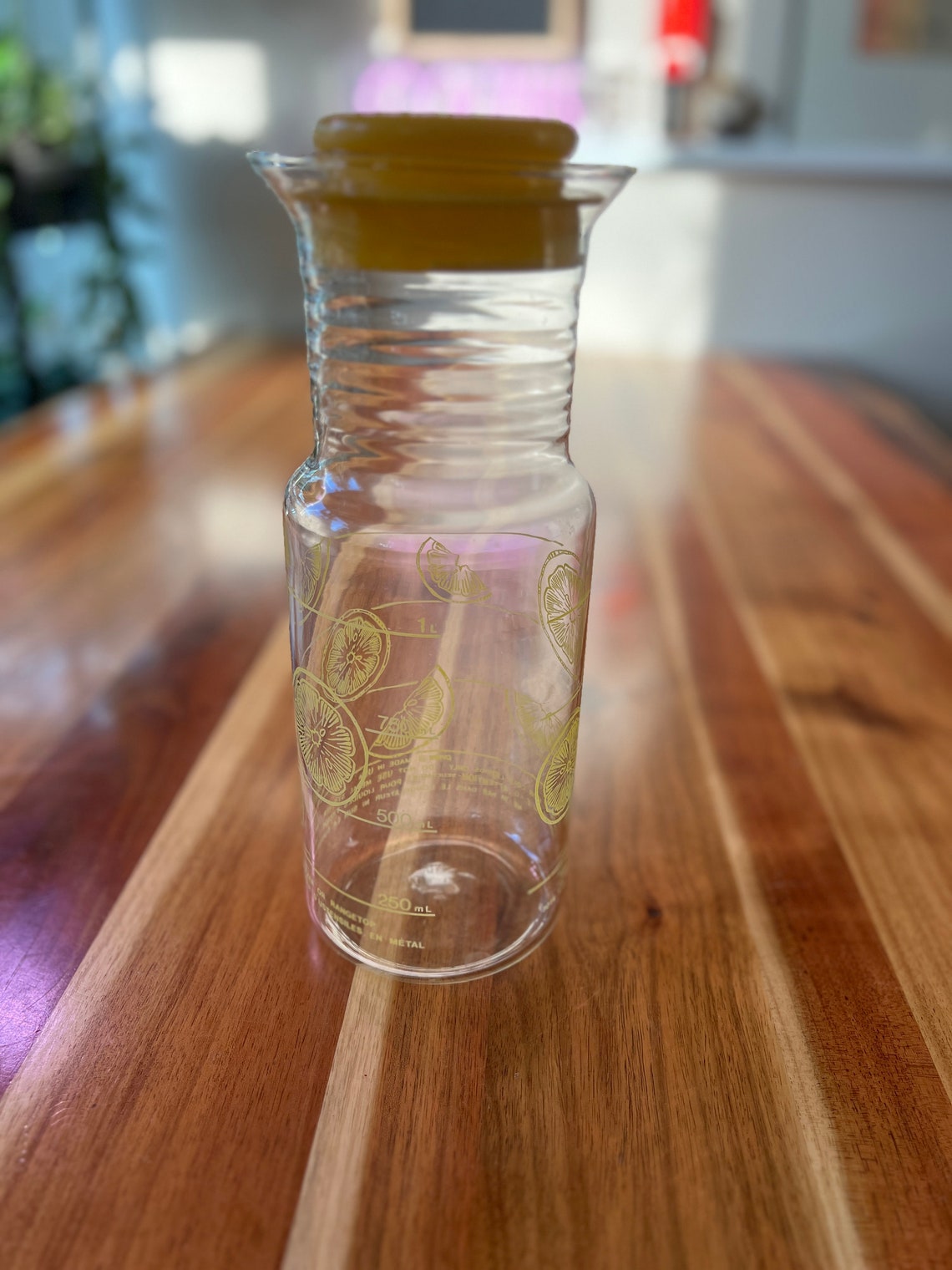 Vintage Pyrex Corning Glass Juice Carafe Pitcher 1L Lemon Orange USA - Etsy