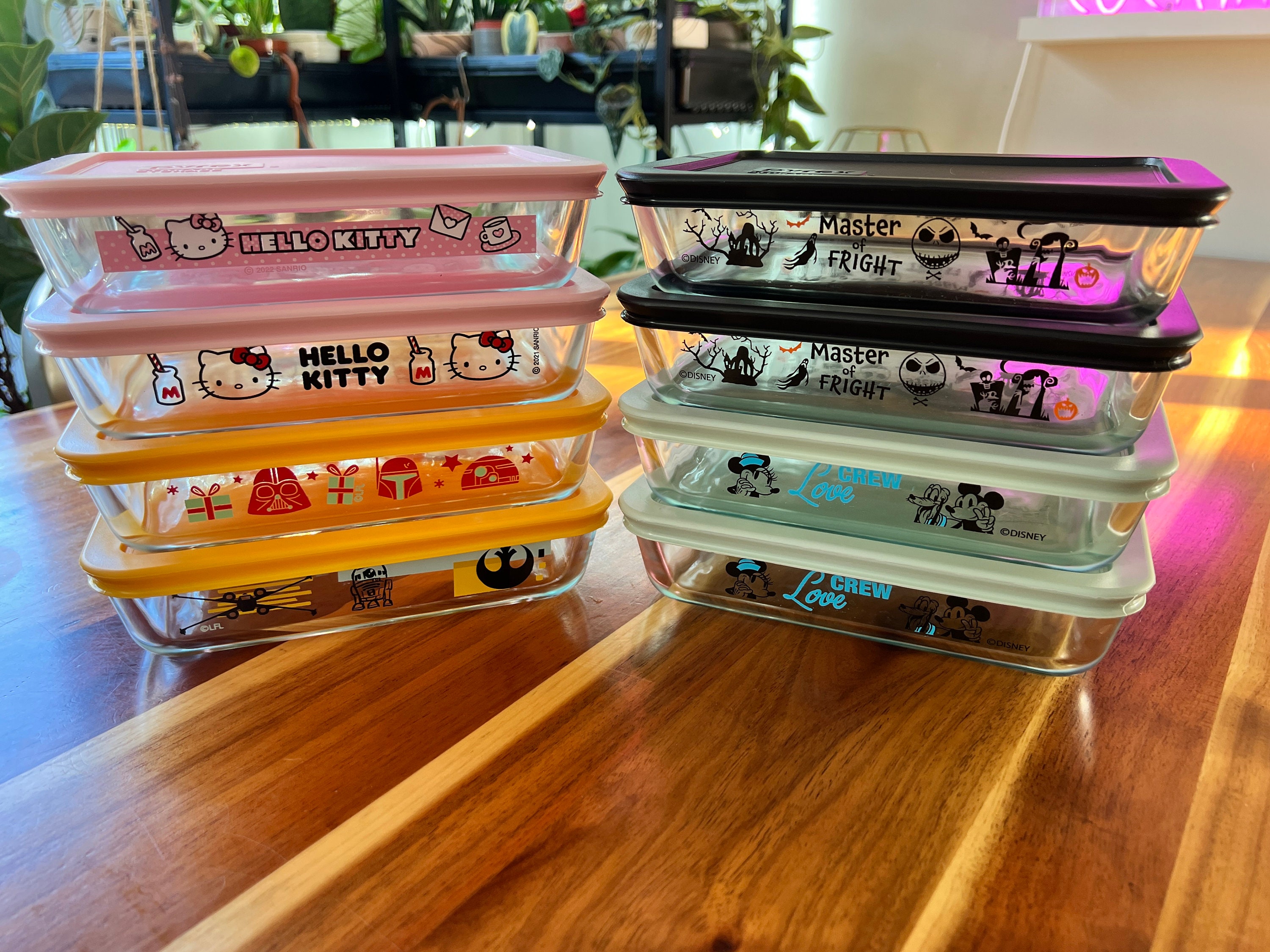 Pyrex 3-cup Rectangle Glass Storage: Hello Kitty, Star Wars, Nightmare ...
