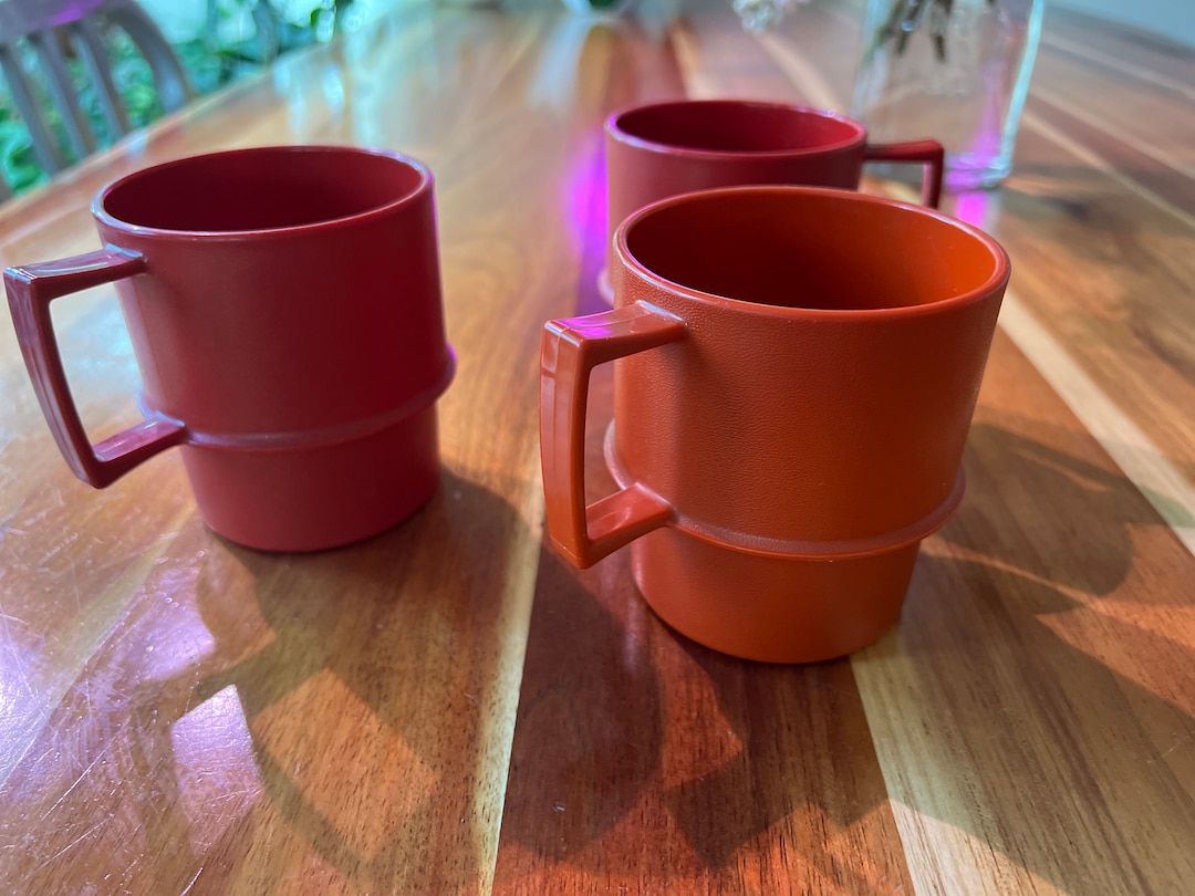Vintage Tupperware Mugs/ Vintage Kitchenware /retro Houseware Plastic ...