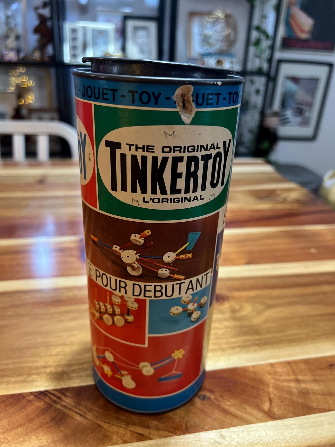 Vintage TINKERTOY 1960's Wood Building Starter Set 45 Pc Canister Incomplete # 116 - Etsy