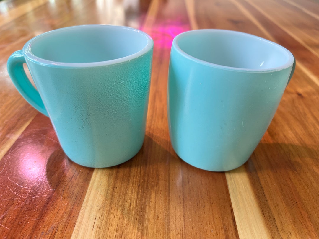 Vintage Turquoise Mug Cup/vintage Coffee Tea Cup Mug Milkglass - Etsy