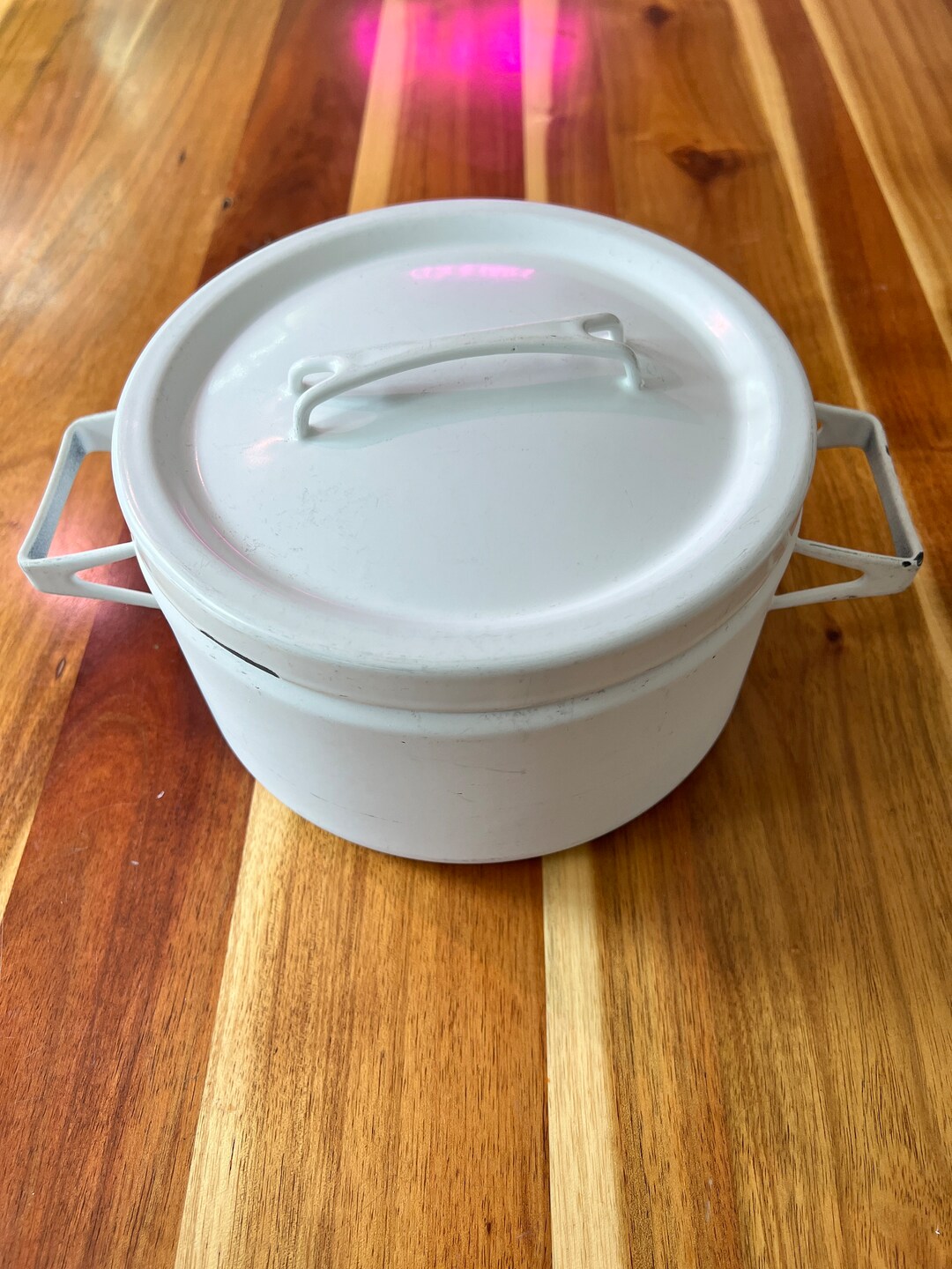 Vintage Mid Century Enamelware Arabia Finel Finland White Enamel ...