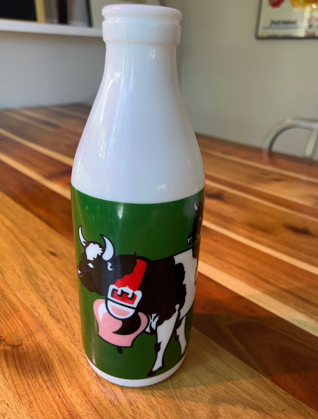 Vintage Milk Glass Cow Milk Bottle: Retro Farmhouse Decor - Etsy