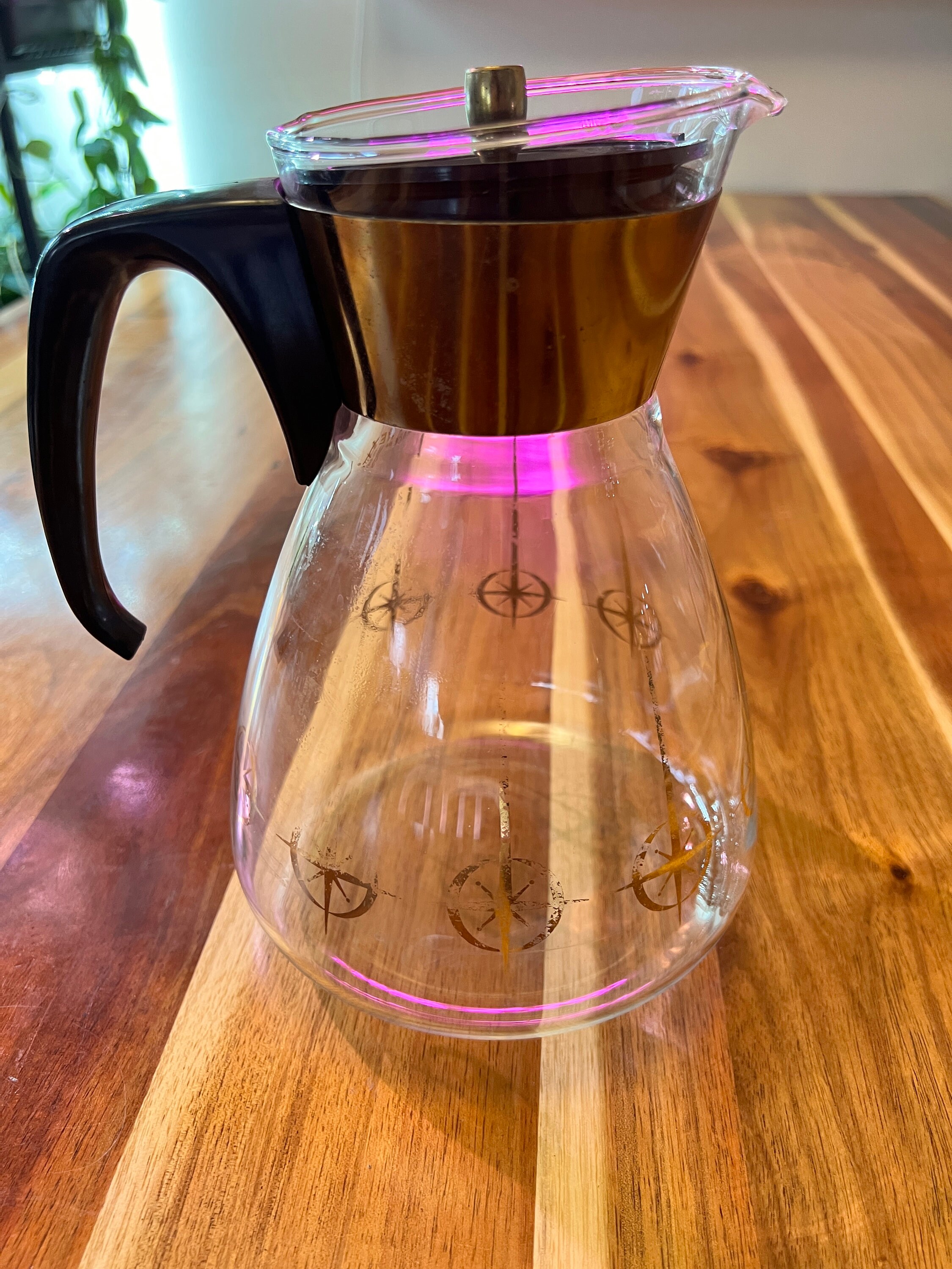 Vintage MCM Atomic 12 Cup Pyrex Deluxe Carafe Without White Electric ...
