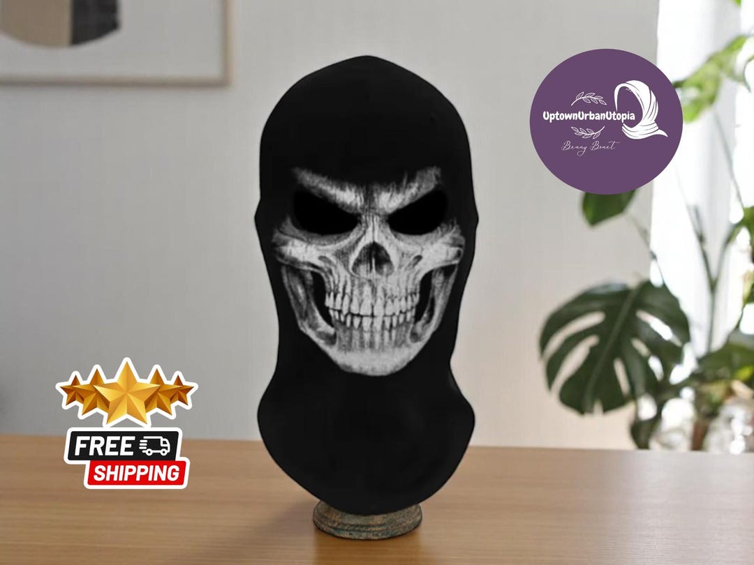 Skull Face Balaclava Mask | Full Face Halloween Hood | Unisex Cosplay ...