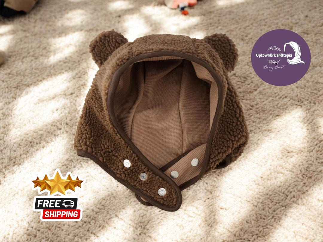 Unisex Bear Ear Hat | Winter Bomber Beanie | Safety Helmet Ear ...