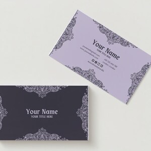 Gothic Purple Business Card Template Editable Canva Template ...