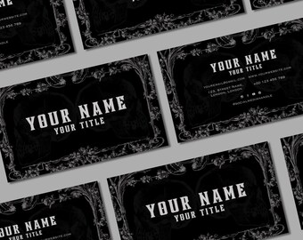 Gothic Purple Business Card Template Editable Canva Template ...