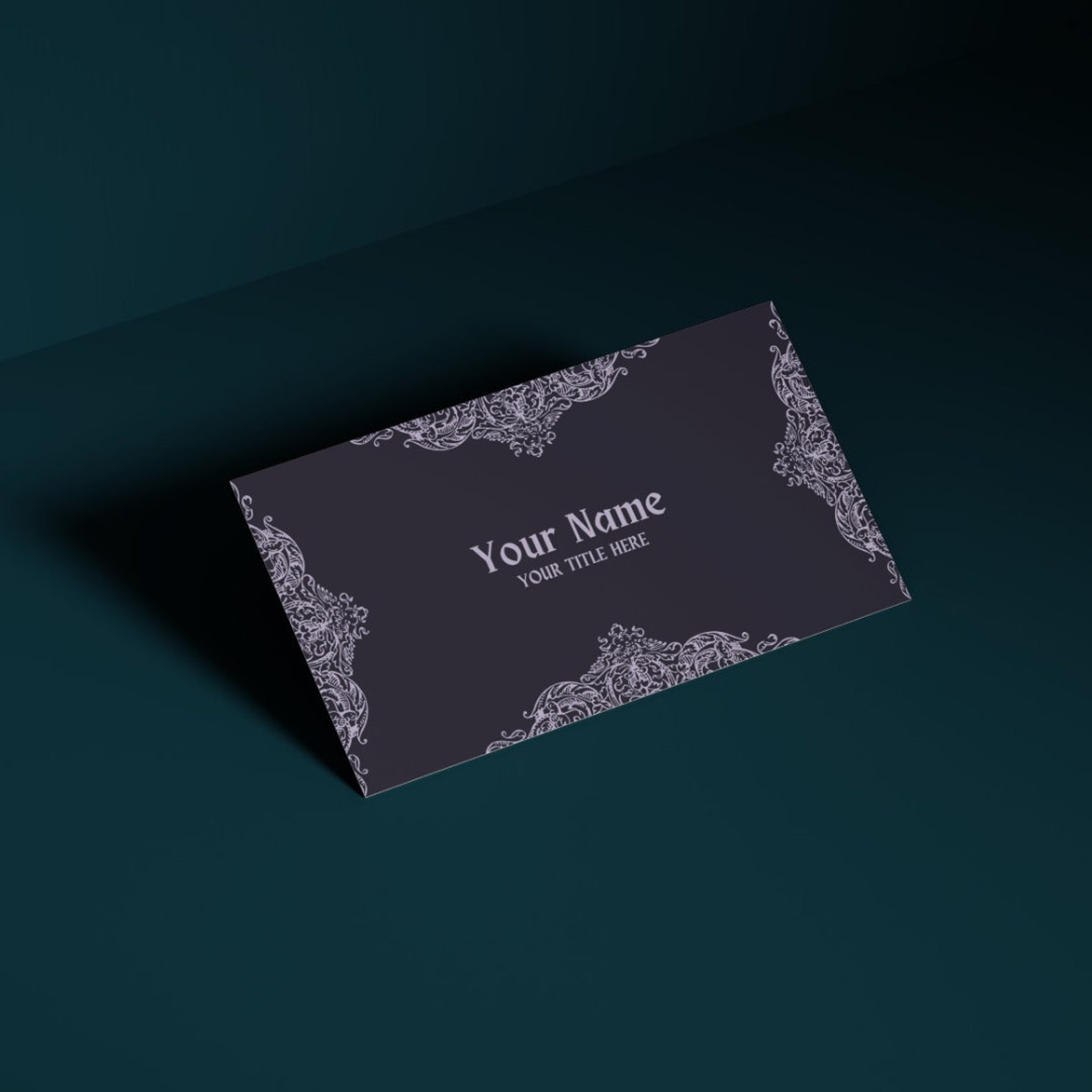 Gothic Purple Business Card Template Editable Canva Template ...