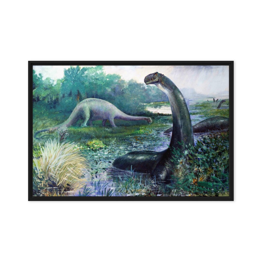 Brontosaurus Framed Canvas - Etsy
