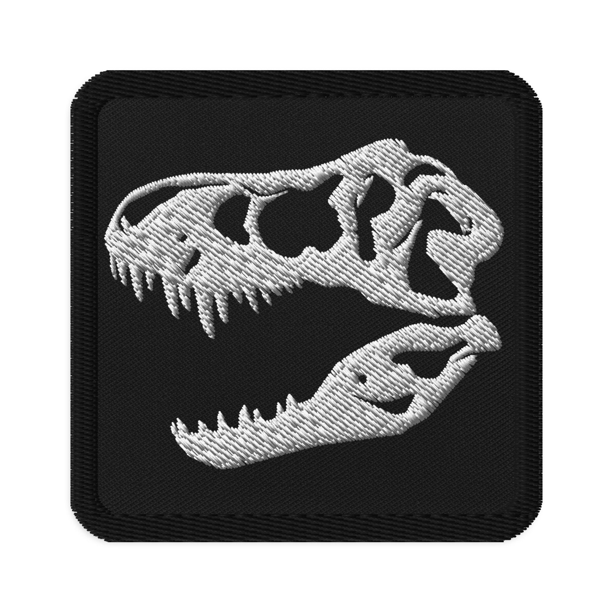 T. Rex Skull Square Embroidered Patch - Etsy